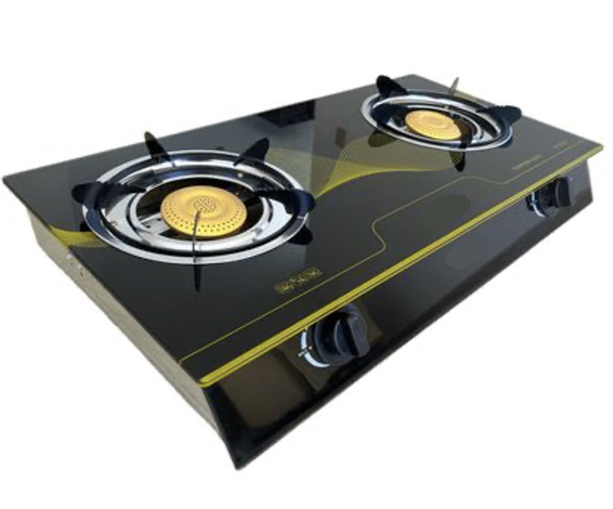 2-Plate Tempered Glass Gas Stove and 9KG Gas Cylinder – 0000Art