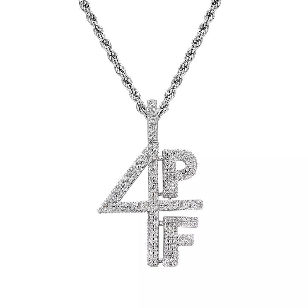4PF “Four Pockets Full” Lil Baby Inspired Iced CZ Pendant (silver ...